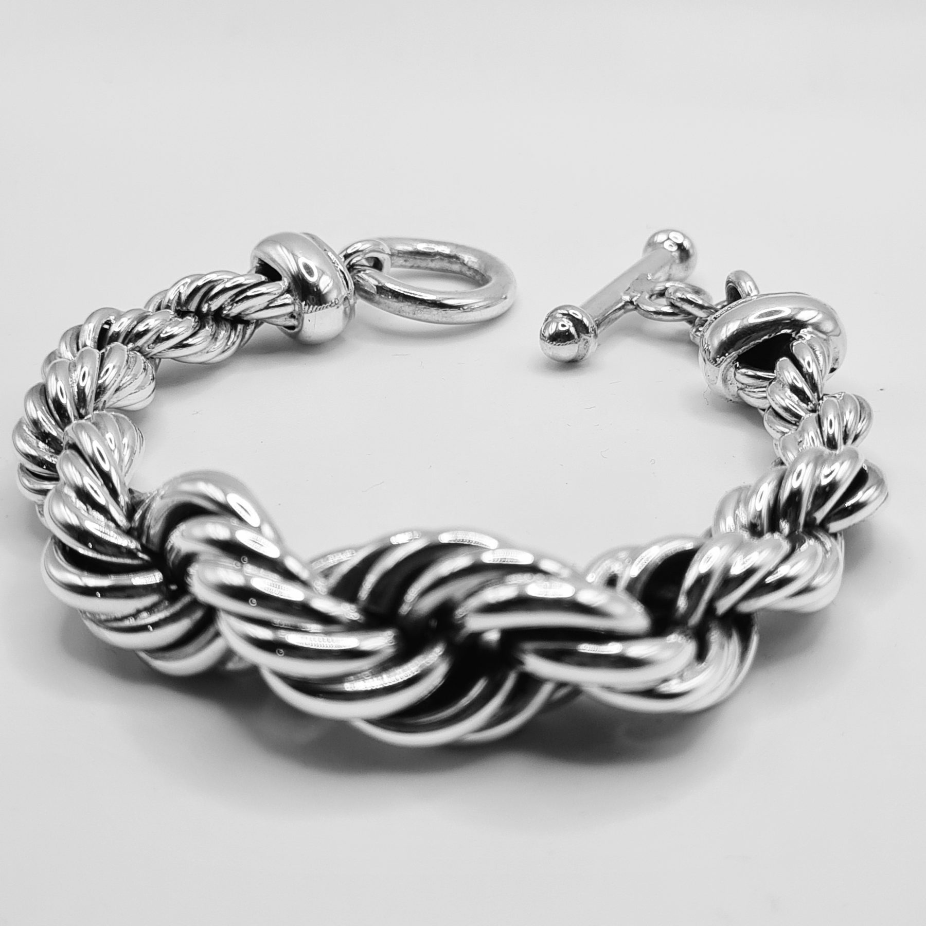 Heavy Graduated double Twist Rope Bracelet - Salsa Silver Jewellery