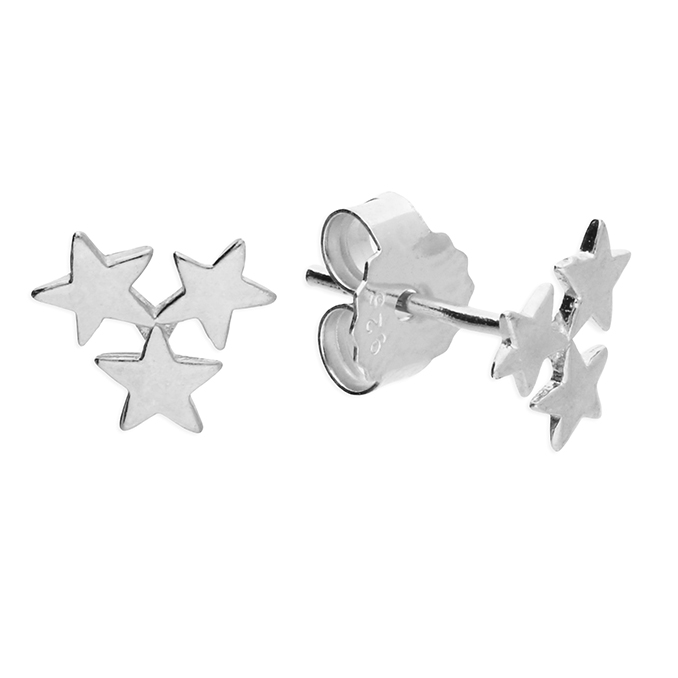 Small triple star stud - Salsa Silver Jewellery