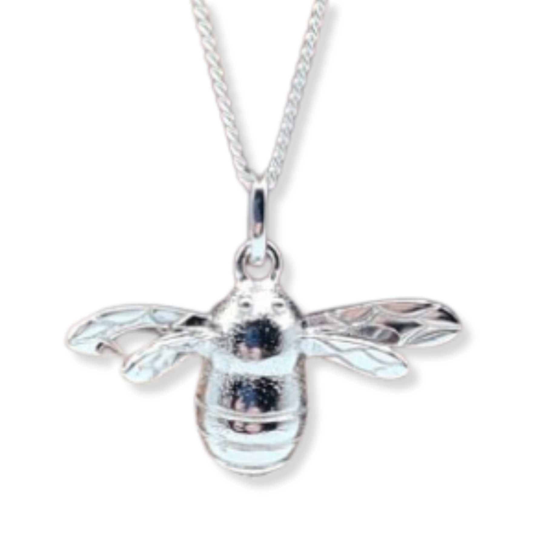 Bee Pendant on 18" Curb Chain - Salsa Silver Jewellery
