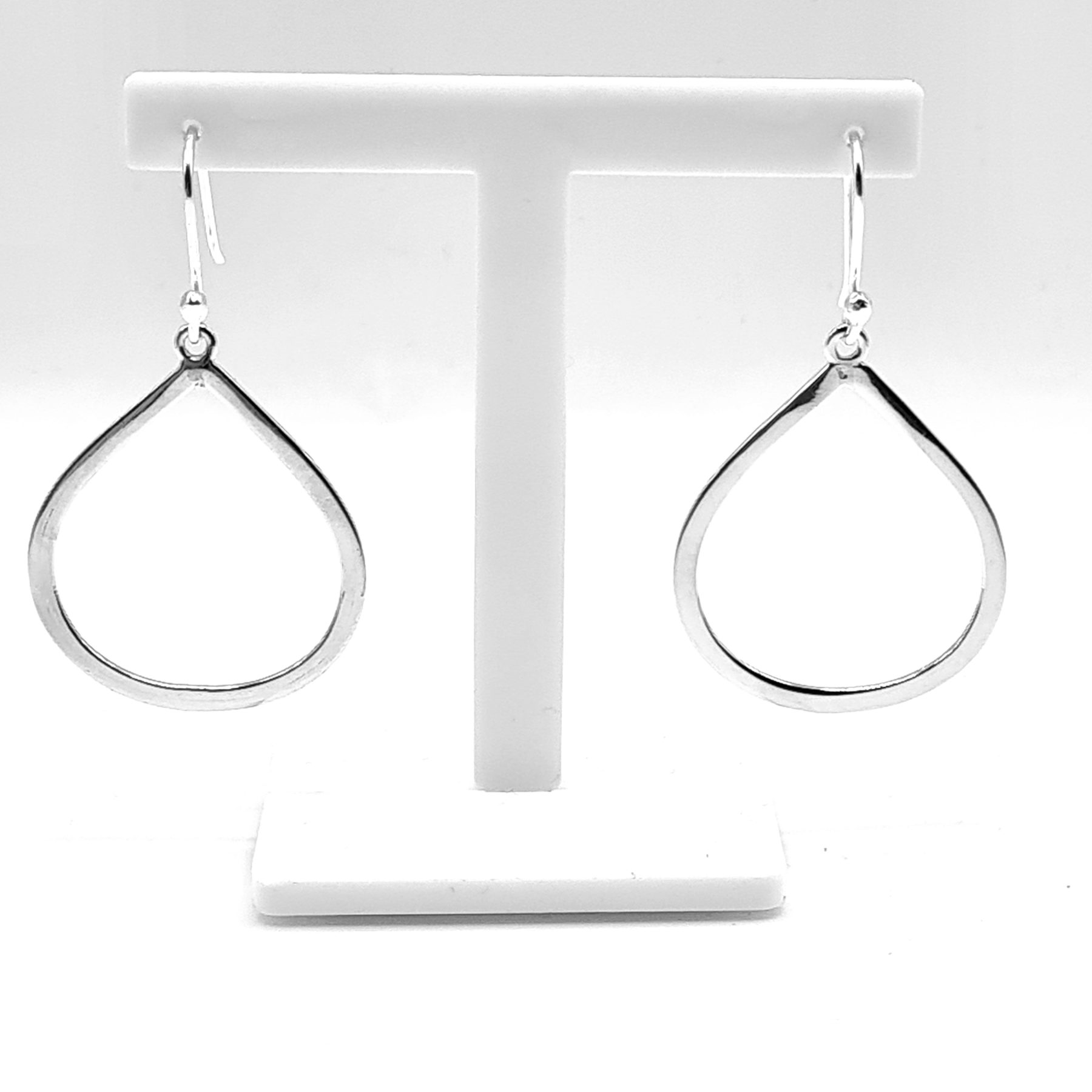 Lightweight Wide Open Pear Drop Earrings - Salsa Silver Jewellery